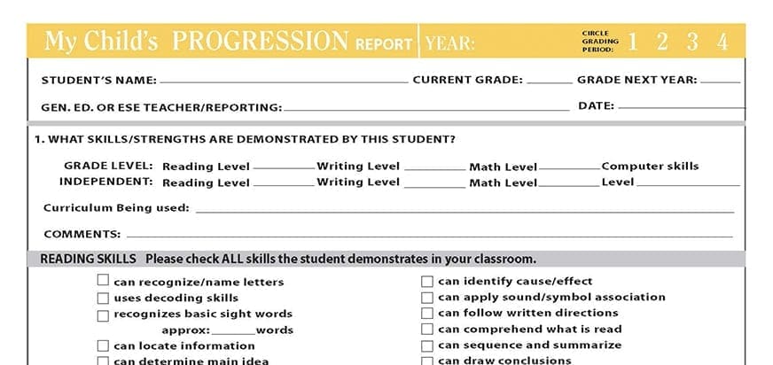 My Child’s Progression Report – Parenting Special Needs Magazine