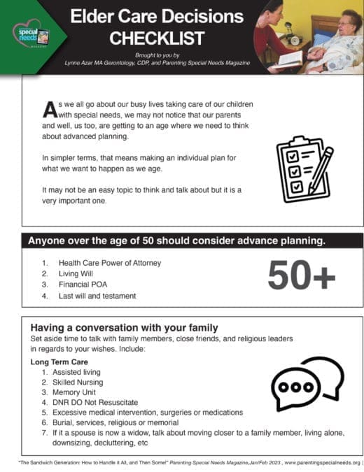 Elder Care Decisions Checklist – Parenting Special Needs Magazine
